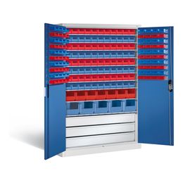 C+P Magazinschrank Acurado, H1950xB1200xT500mm, Front Enzianblau, Korpus Lichtgrau (8931-501) ; C + P M&ouml;belsysteme (8931-501|S10030)