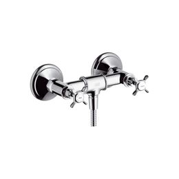 Hansgrohe Zweigriff-Brausearmatur Axor Montreux AP, 1 Verbr., m Kreuzgr., brushed nickel (16560820)