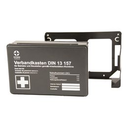 Gramm Medical Betriebsverbandkasten MINI + Wandhalterung schwarz DIN 13 157 (418.035.01501)
