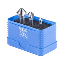 Pferd TOOLS HSSE-Kegelsenker-Set UGT 3-tlg. DIN 335 C 90&deg; Ausf&uuml;hrung Co5 mit Ungleichteilung (25202193)