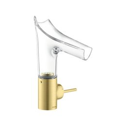 Hansgrohe Waschtisch-Einhebelmischer Axor Starck V 140 m Glas, unverschlie&szlig; Abl.garn, brush. br (12112950)