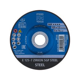 Pferd TOOLS Schruppscheibe E 125x7,2x22,23 mm ZIRKON Speziallinie SGP STEEL f&uuml;r Stahl (62212737)