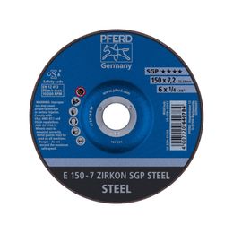 Pferd TOOLS Schruppscheibe E 150x7,2x22,23 mm ZIRKON Speziallinie SGP STEEL f&uuml;r Stahl (62215326)