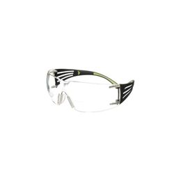 3M Schutzbrille Reader SecureFit-SF400 EN166 B&uuml;gel schw. gr&uuml;n,Scheiben klar +1,50 (7100114612)