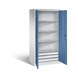 C+P Werkzeugschrank Acurado, H1950xB930xT600mm, Front Fernblau, Korpus Lichtgrau (8922-503) ; C + P M&ouml;belsysteme (8922-503|S10105)