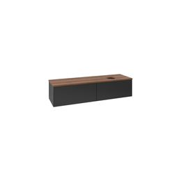 Villeroy & Boch V&B Waschtischunterschrank ohne Frontstruktur -Beleuchtung Antao 160x50cm, WBP-farbe w. wal, bla m Lac ; Villeroy & Boch (L38012PD)