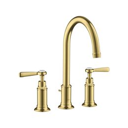 Hansgrohe 3-Loch-Waschtischarmatur 180 Axor Montreux A 175mm, m H-Gr, ZugstAblGar, brush. br (16514950)