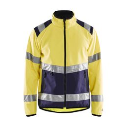BLAKL&Auml;DER Blakl&auml;der Warnschutz-Softshell-Jacke, gelb / marineblau, Unisex-Gr&ouml;&szlig;e: M (487725163389M)