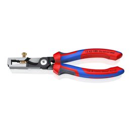 Knipex 13 62 180 StriX&reg; Abisolierzangen mit Kabelschere mit Comfort-Griffen schwarz atramentiert 180 mm)