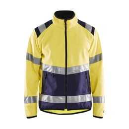 BLAKL&Auml;DER Blakl&auml;der Warnschutz-Softshell-Jacke, gelb / marineblau, Unisex-Gr&ouml;&szlig;e: XL (487725163389XL)