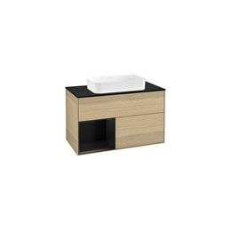 Villeroy & Boch V&B Waschtischunterschrank Abdeckplatte bla m Finion 100x60,3cm, Reg li bla m Lac, Oak Veneer ; Villeroy & Boch (F242PDPC)