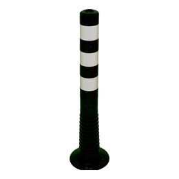 Schake Flexipfosten schwarz, selbstaufrichtend, &Oslash; 80mm, H&ouml;he: 750mm + 3 wei&szlig; refl. Streifen, inkl Befestigungsmaterial (412222BS)