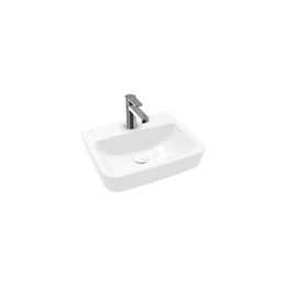 Villeroy & Boch V&B Handwaschbecken O.NOVO 45x37cm, eck, m HL, o. &Uuml;L, wei&szlig; C-plus ; Villeroy & Boch (434446R1)