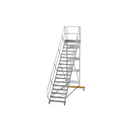 MUNK Aluminium-Plattformtreppe fahrbar 45&deg; 18 Stufen (600818)