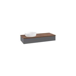 Villeroy & Boch V&B Waschtischunterschrank ohne Frontstruktur, mit Beleuchtung Antao 120x19x50cm, WBP w. wal, Anthrac. m Lac ; Villeroy & Boch (L11012GK)