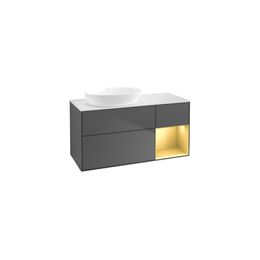 Villeroy & Boch V&B Waschtischunterschrank Wandbeleuchtung Finion 120cm, Pl w m, Reg gol m Lac, Anthrac. m ; Villeroy & Boch (GA51HFGK)