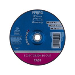 Pferd TOOLS Schruppscheibe E 230x7,2x22,23 mm ZIRKON Speziallinie SG CAST f&uuml;r Guss (62223738)
