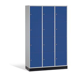 C+P Schlie&szlig;fachschrank Intro, 12 F&auml;cher, H1950xB1220xT500mm Front Enzianblau Korpus Lichtgrau ; C + P M&ouml;belsysteme (8470-302|S10026)