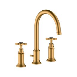 Hansgrohe 3-Loch-Waschtischarmatur 180 Axor Montreux A 175mm, m Kreuz, ZugstAblGar, b gol opt (16513250)