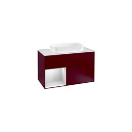Villeroy & Boch V&B Waschtischunterschrank Abdeckplatte wh. m Finion 100x60,3cm, Reg li wh. m Lac, Peony Matt ; Villeroy & Boch (F241MTHB)