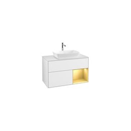 Villeroy & Boch V&B Waschtischunterschrank Wandbeleuchtung Finion 100, Pl w m, Reg gol m Lac, glo wh. Lac ; Villeroy & Boch (G781HFGF)