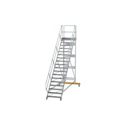 MUNK Aluminium-Plattformtreppe fahrbar 45&deg; 19 Stufen (600819)