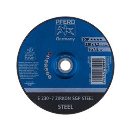 Pferd TOOLS Schruppscheibe E 230x7,2x22,23 mm ZIRKON Speziallinie SGP STEEL f&uuml;r Stahl (62223737)