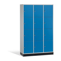 C+P Schlie&szlig;fachschrank Intro, 12 F&auml;cher, H1950xB1220xT500mm Front Lichtblau Korpus Lichtgrau ; C + P M&ouml;belsysteme (8470-302|S10041)