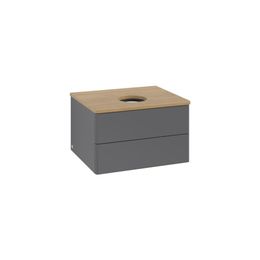 Villeroy & Boch V&B Waschtischunterschrank ohne Frontstruktur -Beleuchtung Antao 60x36x50cm, WBP hon. Oa, Anthrac. m Lac ; Villeroy & Boch (L18011GK)