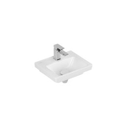 Villeroy & Boch V&B Handwaschbecken Subway 3.0 37x30,5cm, eck., m HL/o &Uuml;L, st. wh. C+ ; Villeroy & Boch (437038RW)