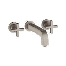 Hansgrohe Fertigmontageset Axor Citterio UP-3-Loch-Waschtischarmatur, m Kreuzgr., Edelstahl-Optik (39143800)