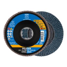 Pferd TOOLS POLIFAN F&auml;cherscheibe PFC 115 mm X-LOCK konisch Z80 Uni.-Linie PSF STEELOX Stahl/Edelstahl (67668116)