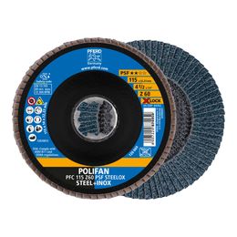 Pferd TOOLS POLIFAN F&auml;cherscheibe PFC 115 mm X-LOCK konisch Z60 Uni.-Linie PSF STEELOX Stahl/Edelstahl (67666116)