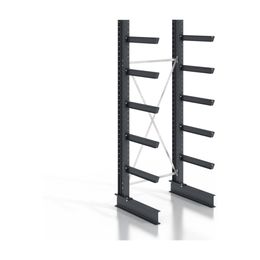 STIER Kragarmregal schraubbar einseitig 1 Feld mit 5 Ebenen 1280x3150x800mm (906866)