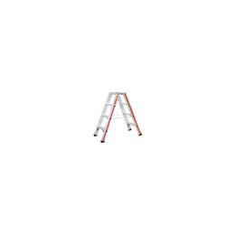 Hymer Stufenstehleiter| beidseitig begehbar| 2x4 Stufen| aus Aluminium gefertigt, 802408)