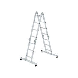 MUNK Vielzweckleiter 4-teilig mit nivello&reg;-Traverse und Holzbelag 2x3 + 2x4 Sprossen, 4.2 m (031324)