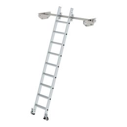 MUNK Aluminium-Regalleiter f&uuml;r Doppelregal seitlich verschiebbar 9 Stufen (044609)
