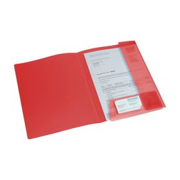 EICHNER PP-Mappe A4 mit Klappen, rot-transparent (9038-00074)