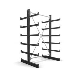 STIER Kragarmregal doppelseitig 1 Feld mit 5 Ebenen 1300x2000x500mm (904480)