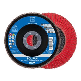 Pferd TOOLS POLIFAN F&auml;cherscheibe PFC 115x22,23 mm konisch CO-FREEZE 36 SG INOX Edelstahl (67711536)