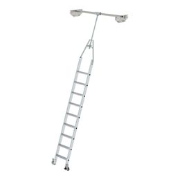 MUNK Aluminium-Regalleiter f&uuml;r Doppelregal drehbar 9 Stufen (044509)