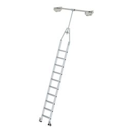 MUNK Aluminium-Regalleiter f&uuml;r Doppelregal drehbar 10 Stufen (044510)