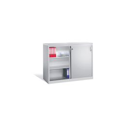 C+P Akten-Sideboard Acurado mit Schiebet&uuml;ren, 2 x 3 Ordnerh&ouml;hen, H1200xB1600xT500mm Front Lichtgrau Korpus Lichtgrau ; C + P M&ouml;belsysteme (2157-1200|S10037)