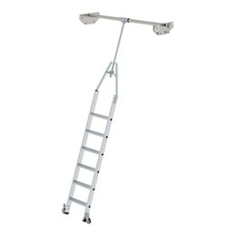 MUNK Aluminium-Regalleiter f&uuml;r Doppelregal drehbar 6 Stufen (044506)
