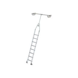 MUNK Aluminium-Regalleiter f&uuml;r Doppelregal drehbar 8 Stufen (044508)