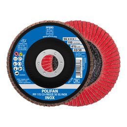 Pferd TOOLS POLIFAN F&auml;cherscheibe PFF 115x22,23 mm flach CO-FREEZE 50 Leistungslinie SG INOX Edelstahl (67611550)
