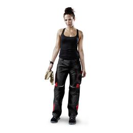 K&Uuml;BLER WORKWEAR K&uuml;bler Pulsschlag Hose 2124 schwarz/mittelrot Gr&ouml;&szlig;e 48 ; K&uuml;bler Workwear (21245353-9955-48)