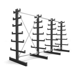 STIER Kragarmregal doppelseitig 3 Felder mit 6 absteigenden Ebenen 3900x2000x500mm (904492)