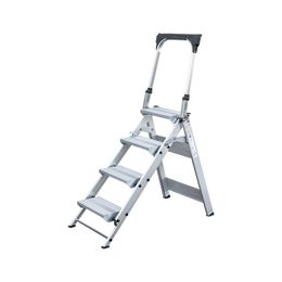MUNK Aluminium-Klapptreppe klappbarem B&uuml;gel 4 Stufen (053104)