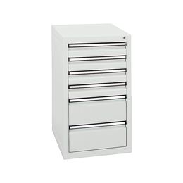 Stumpf Schubladenschrank Serie STS 410, 6 Schubladen lichtgrau (4x100, 2x200mm) ; Stumpf Metall (7101507)